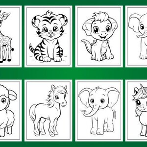 218 Cute Animals Coloring Book for Kids - Instant Digital Download, Fun ...