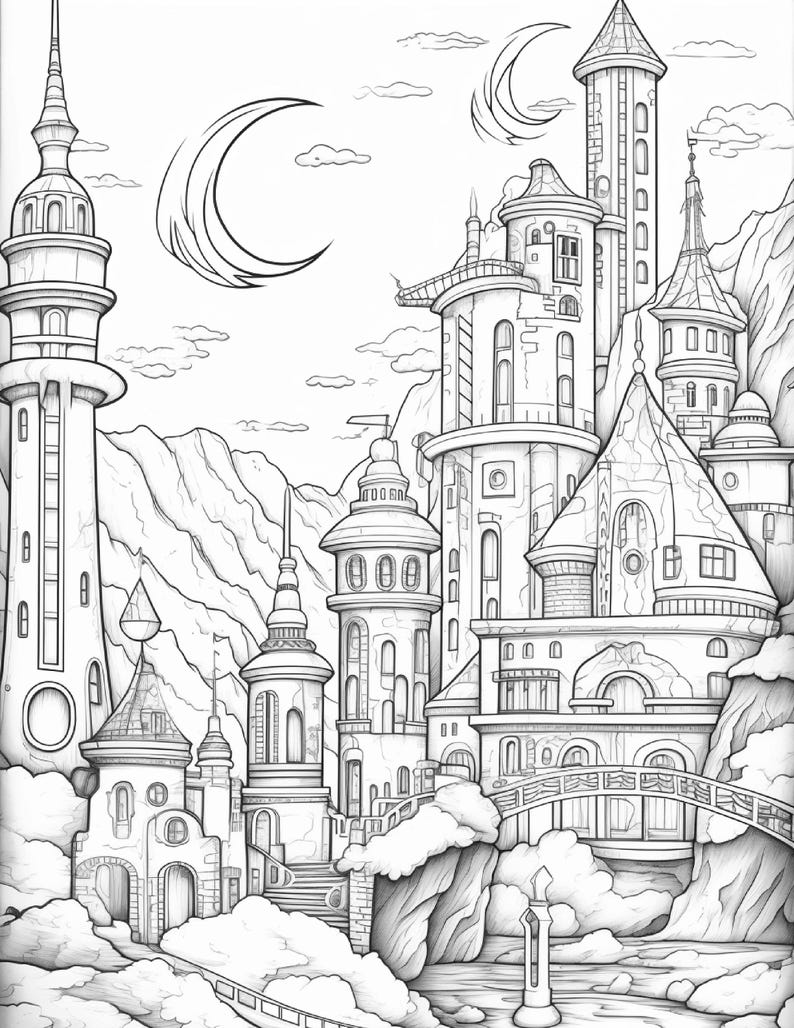 Architectural Buildings Coloring Pages: 100 Designs + 160 Bonus Images ...