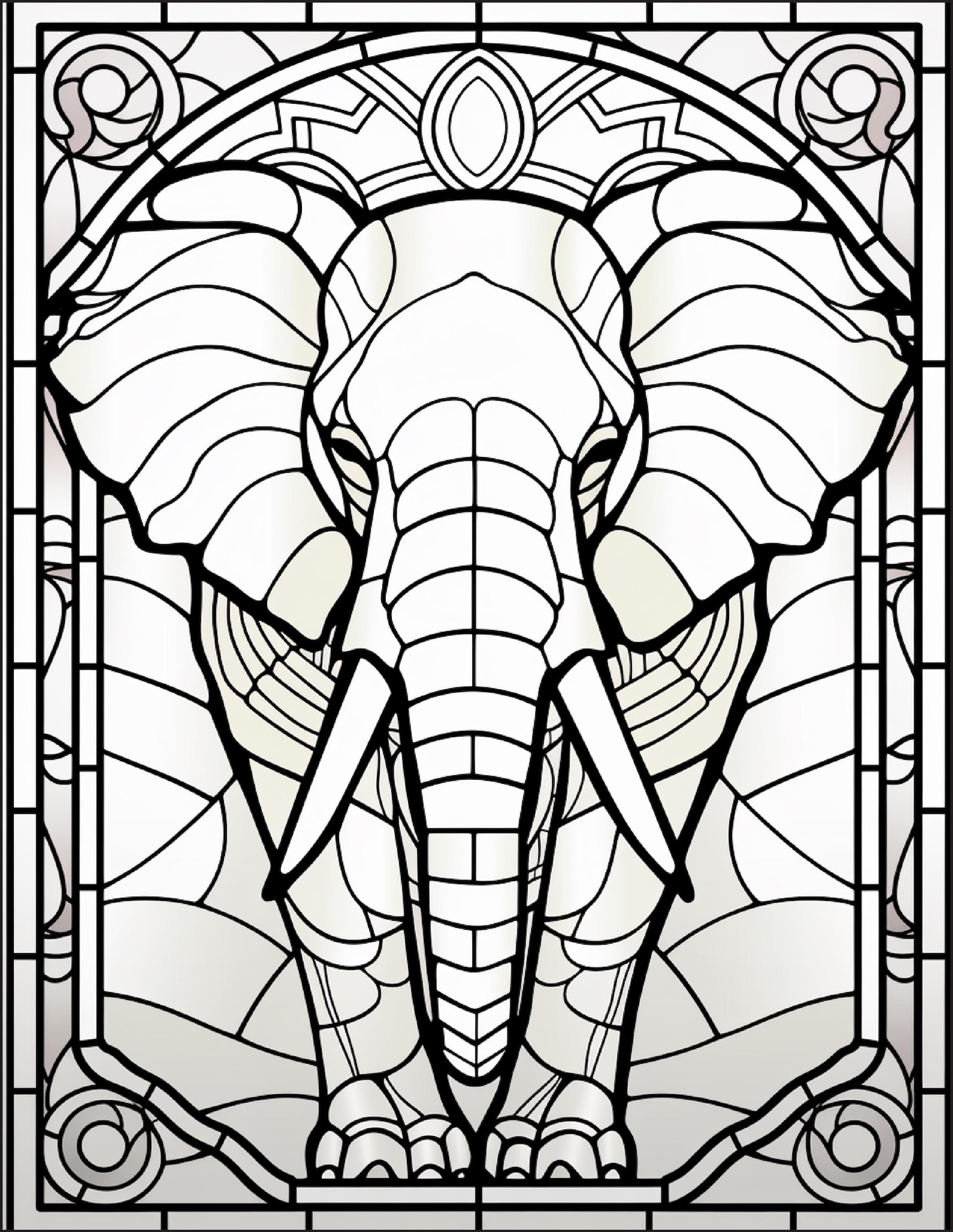 100 Stained Glass Animals Coloring Pages (PDF) - Etsy