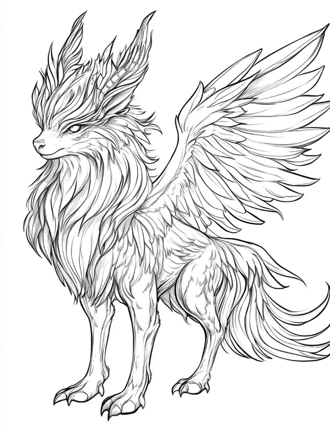 100 Animals & Mythical Creatures Coloring Pages | 250 JPG and PNG Files ...