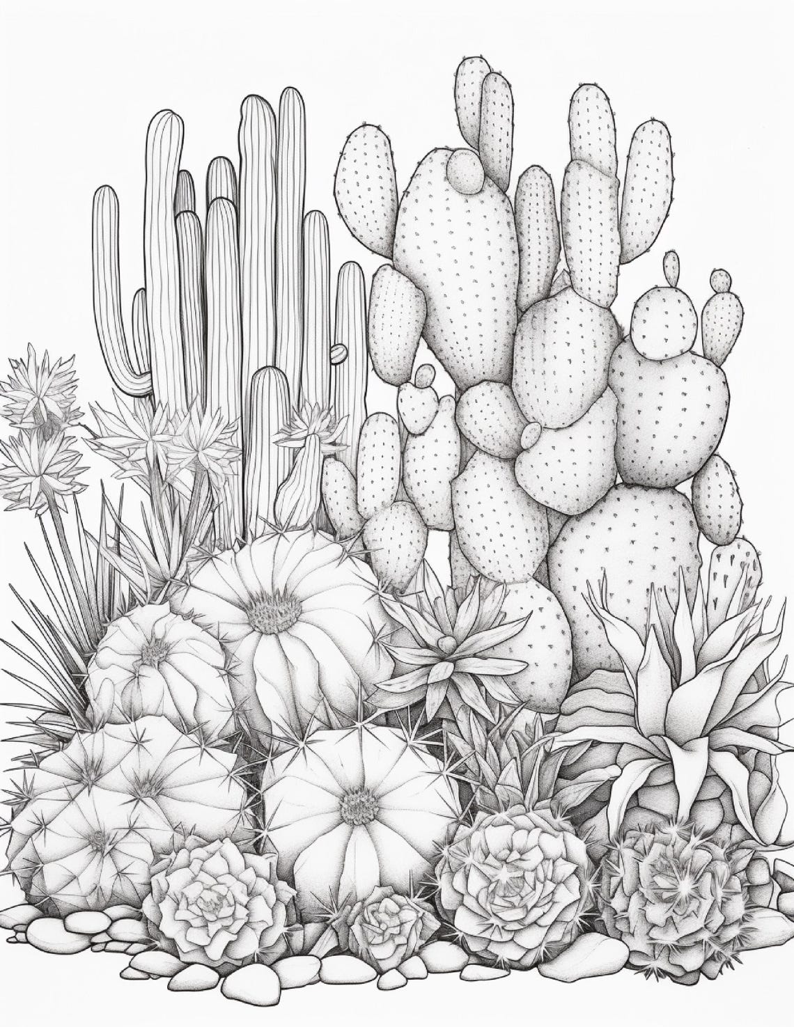 100 Cactus Flower Coloring Pages | PDF Download With Bonus JPG Images ...