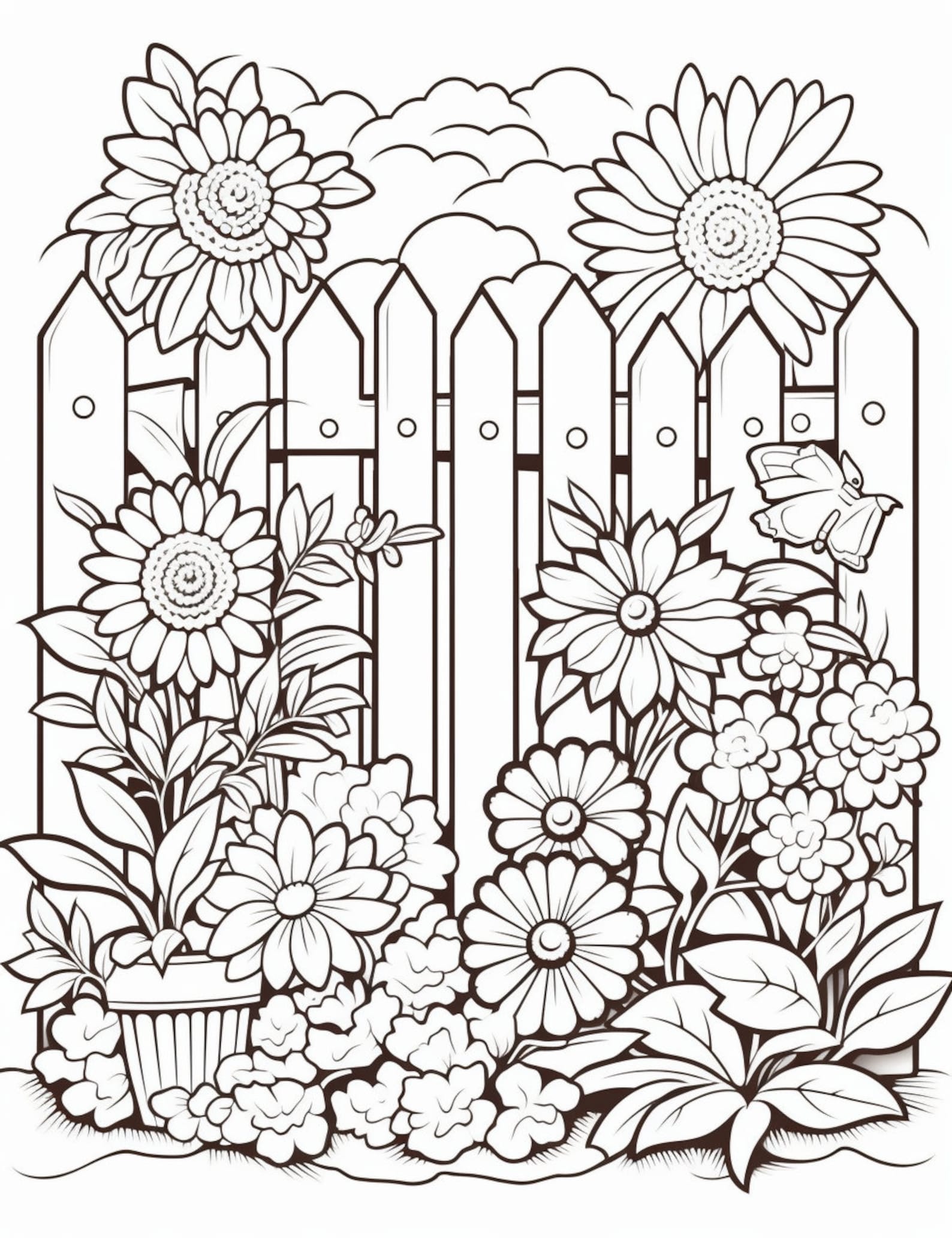 10 X Garden Flower Pages to Color - Etsy