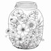 150 Floral Delights in a Jar - Printable PDF Coloring Pages - Etsy