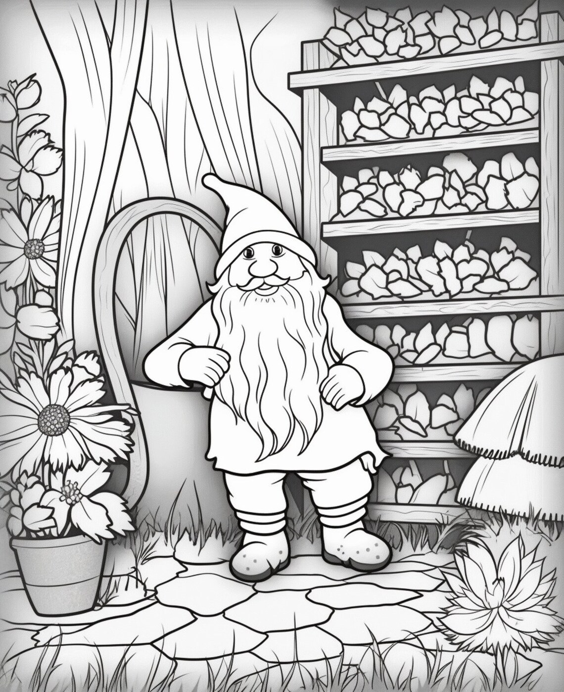 Five Great Gnomes to Color - Etsy