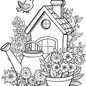 10 X Garden Flower Pages to Color - Etsy