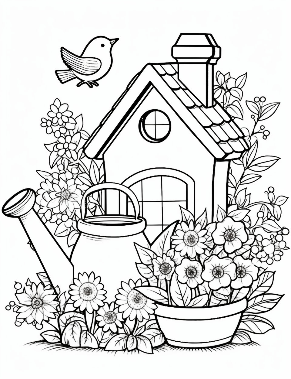 10 X Garden Flower Pages to Color - Etsy