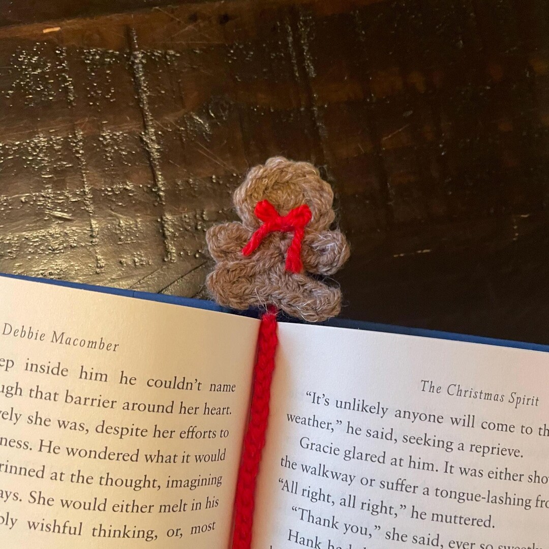 Crochet Gingerbread Man Bookmark - Etsy