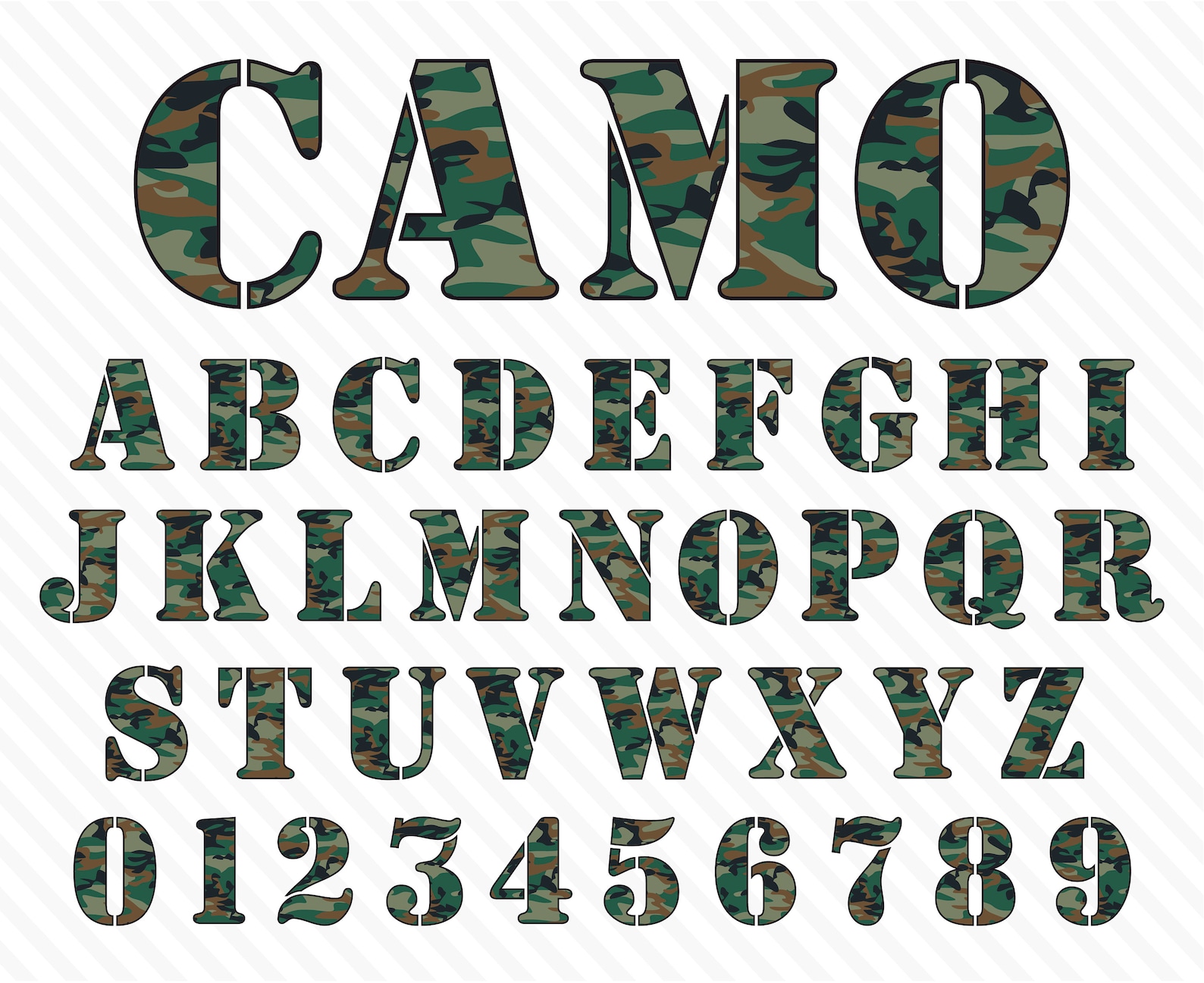 Camouflage Font Camo Font Stencil Font Army Font Military Font ...