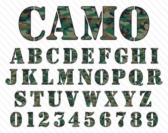 Camouflage Font Camouflage Letters Font Army Font Military Font Camo ...
