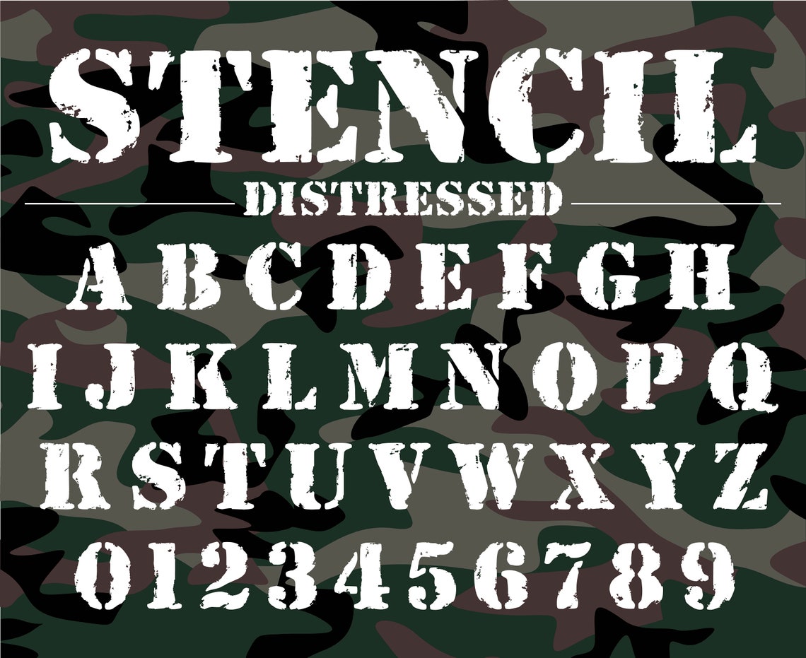 Stencil Font Army Font Military Font Military Stencil Font Army Stencil ...