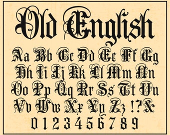 OLD ENGLISH ALPHABET Svg Old English Alphabet Svg Old - Etsy