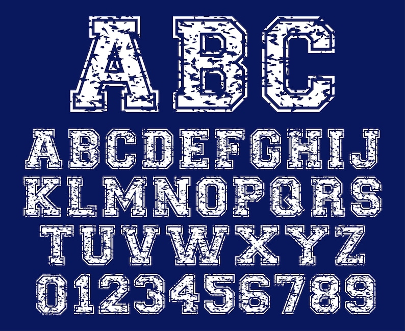 Disstressed Font Distressed Varsity Font Distressed Varsity Letters ...