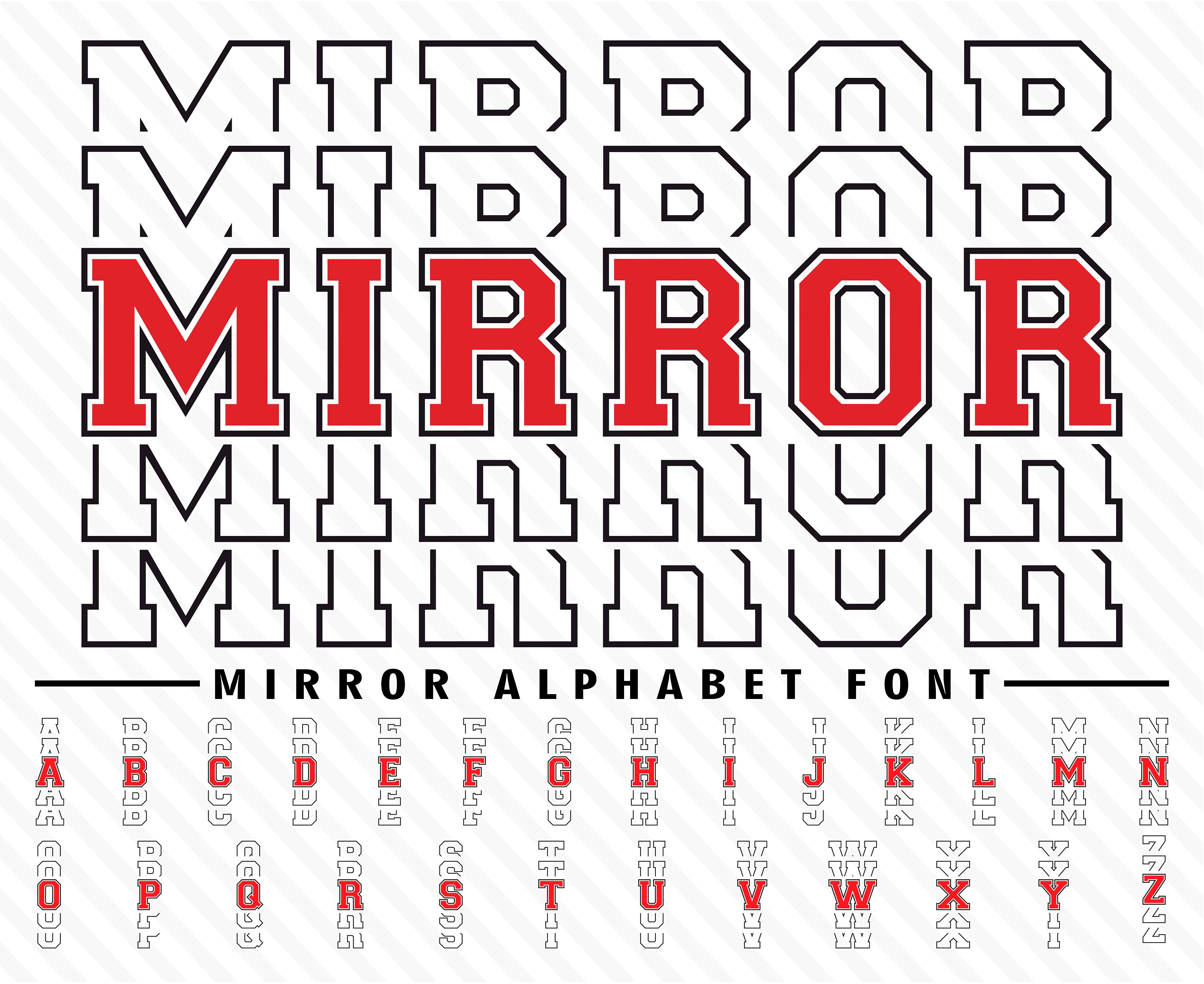 Mirror Font Echo Font Varsity Mirror Font College Font Mirror Cricut ...