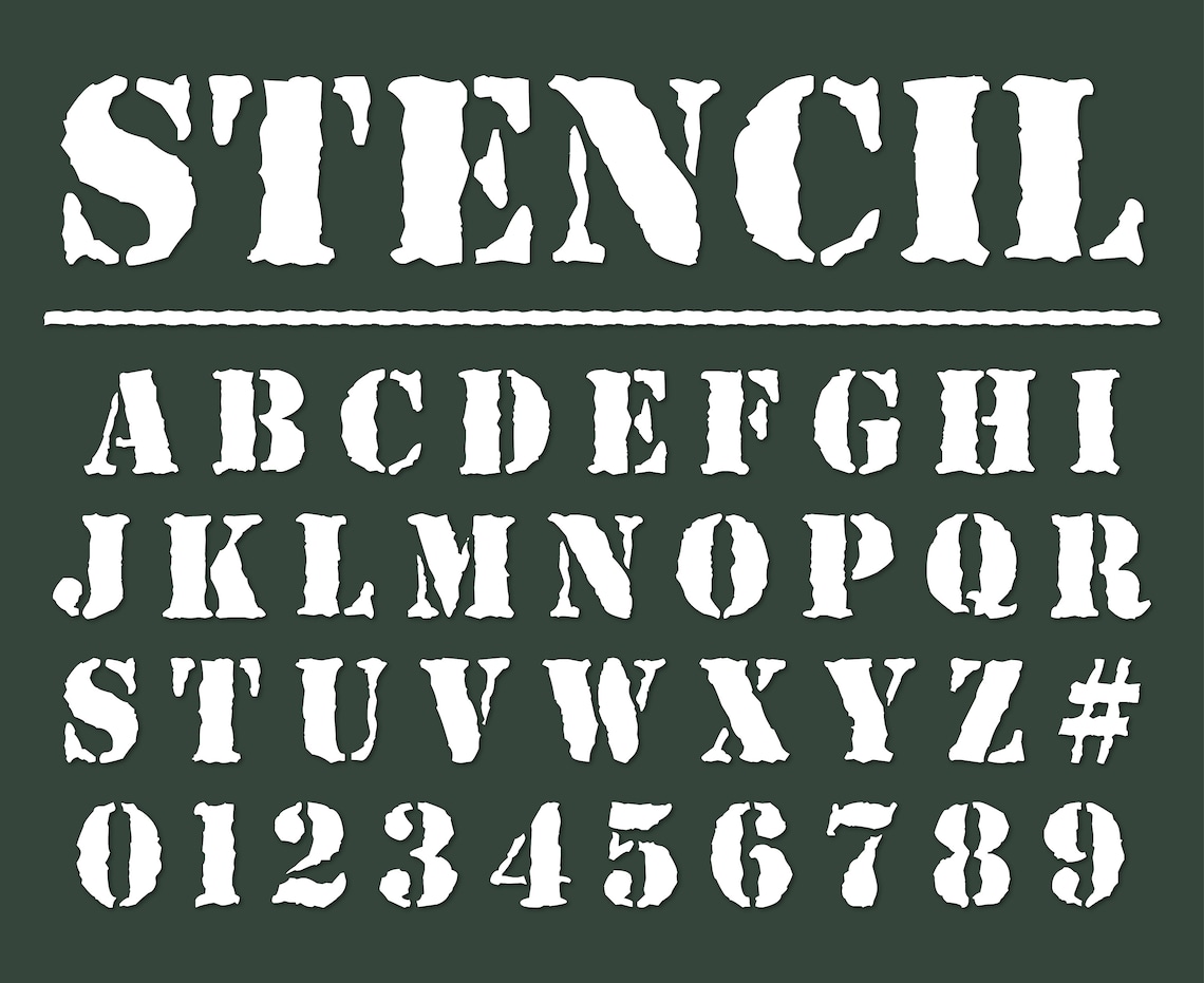 Stencil Font Army Font Military Font Military Stencil Font Army Stencil ...