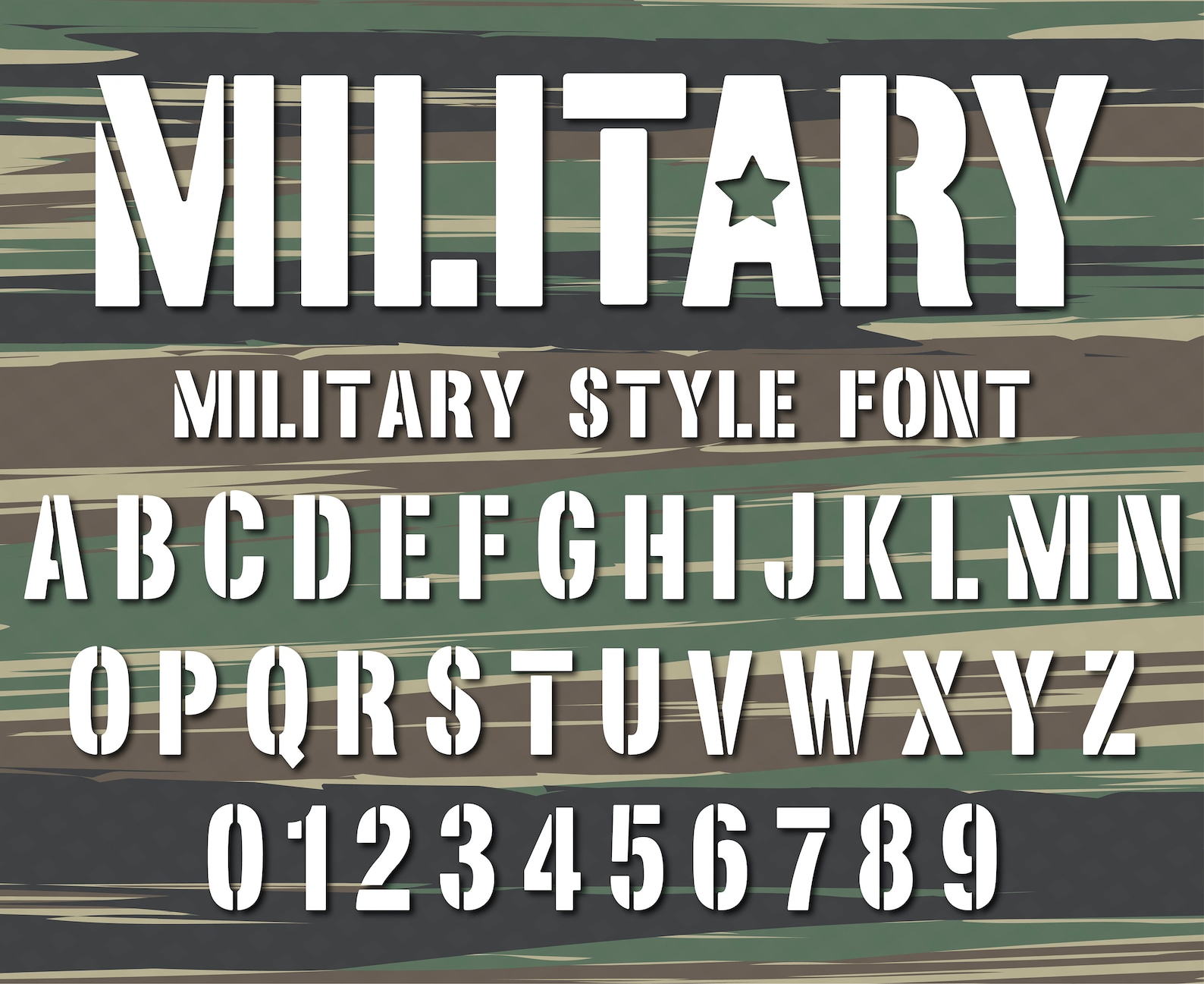 Stencil Font Military Font Army Font Military Stencil Font Army Stencil ...