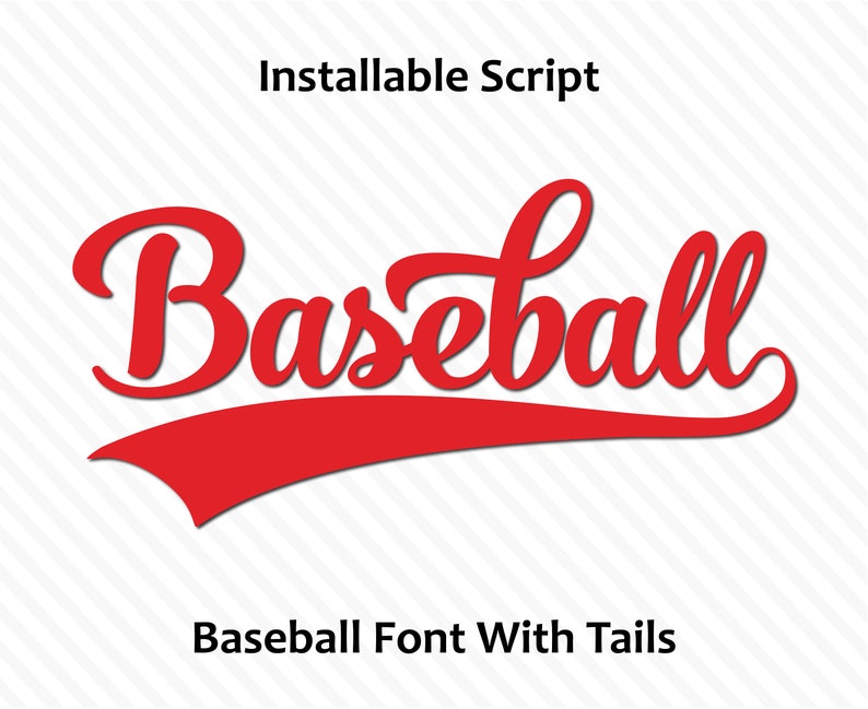 Baseball Font Ttf Svg Baseball Font With Tails Baseball Script - Etsy