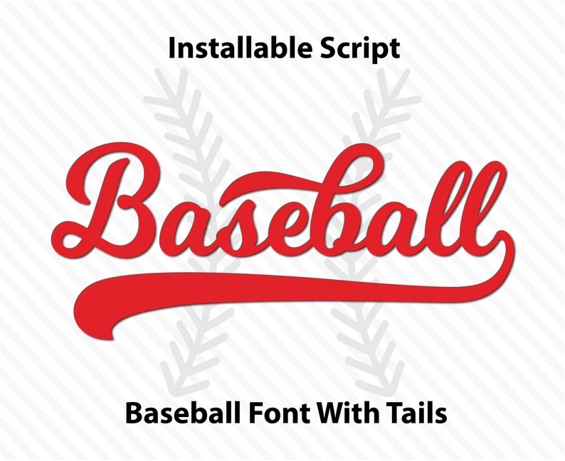 Baseball Font Ttf Svg Baseball Font With Tails Baseball Script Etsy 
