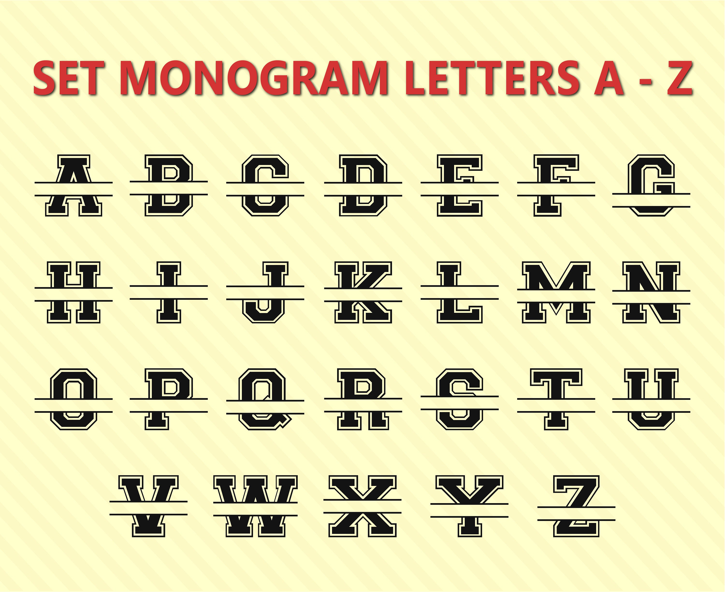 Monogram Letters Svg Split Monogram Svg Monogram Alphabet Svg - Etsy ...