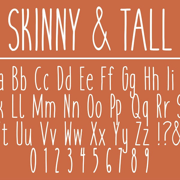 Skinny Font - Etsy