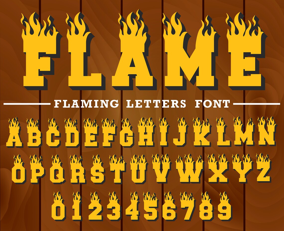 Flame Font Fire Font Burning Font Flaming Letters Font Burning - Etsy