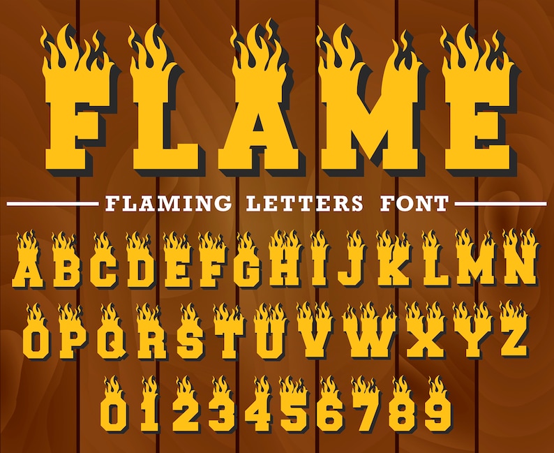 Flame Font Fire Font Burning Font Flaming Letters Font Burning - Etsy