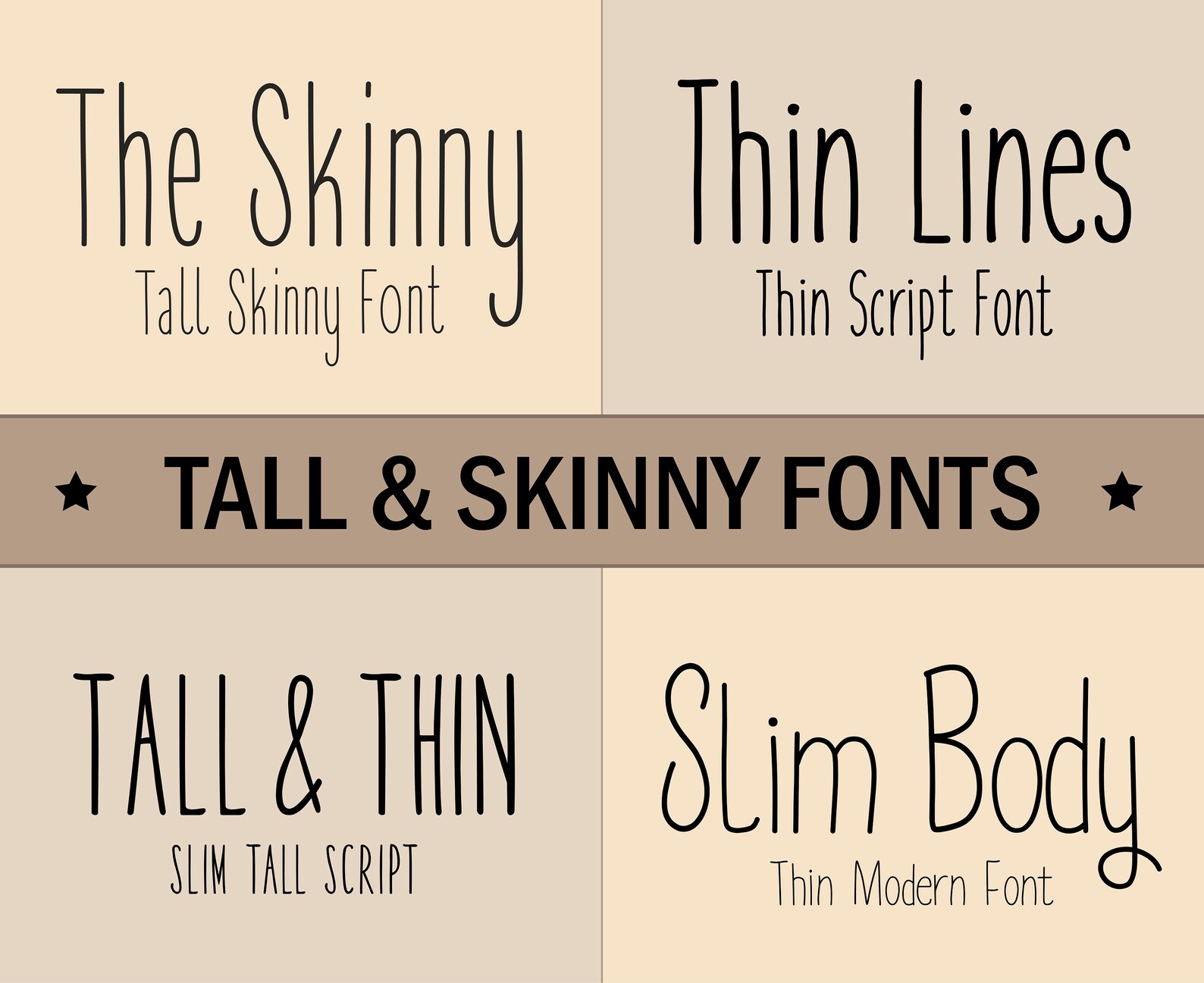 Bundle Thin Tall Fonts Skinny Font Thin Font Tall Skinny Font Tall ...