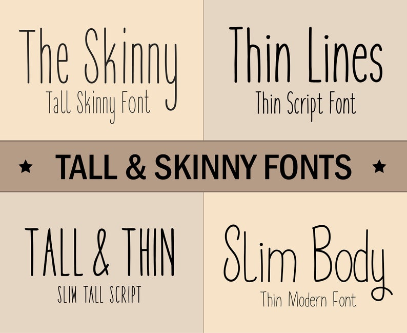 Bundle Thin Tall Fonts Skinny Font Thin Font Tall Skinny Font Tall ...