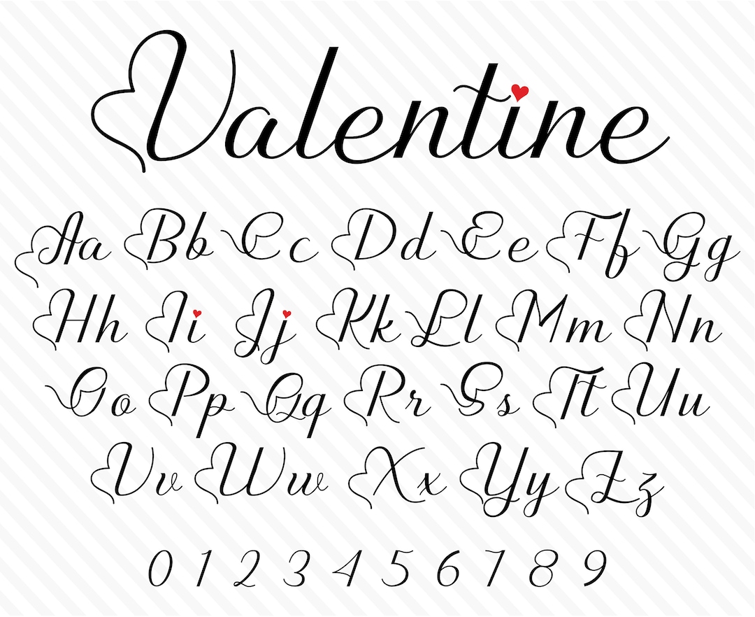 Valentine's Day Font Valentine Font Heart Font Love Font Svg Romantic ...