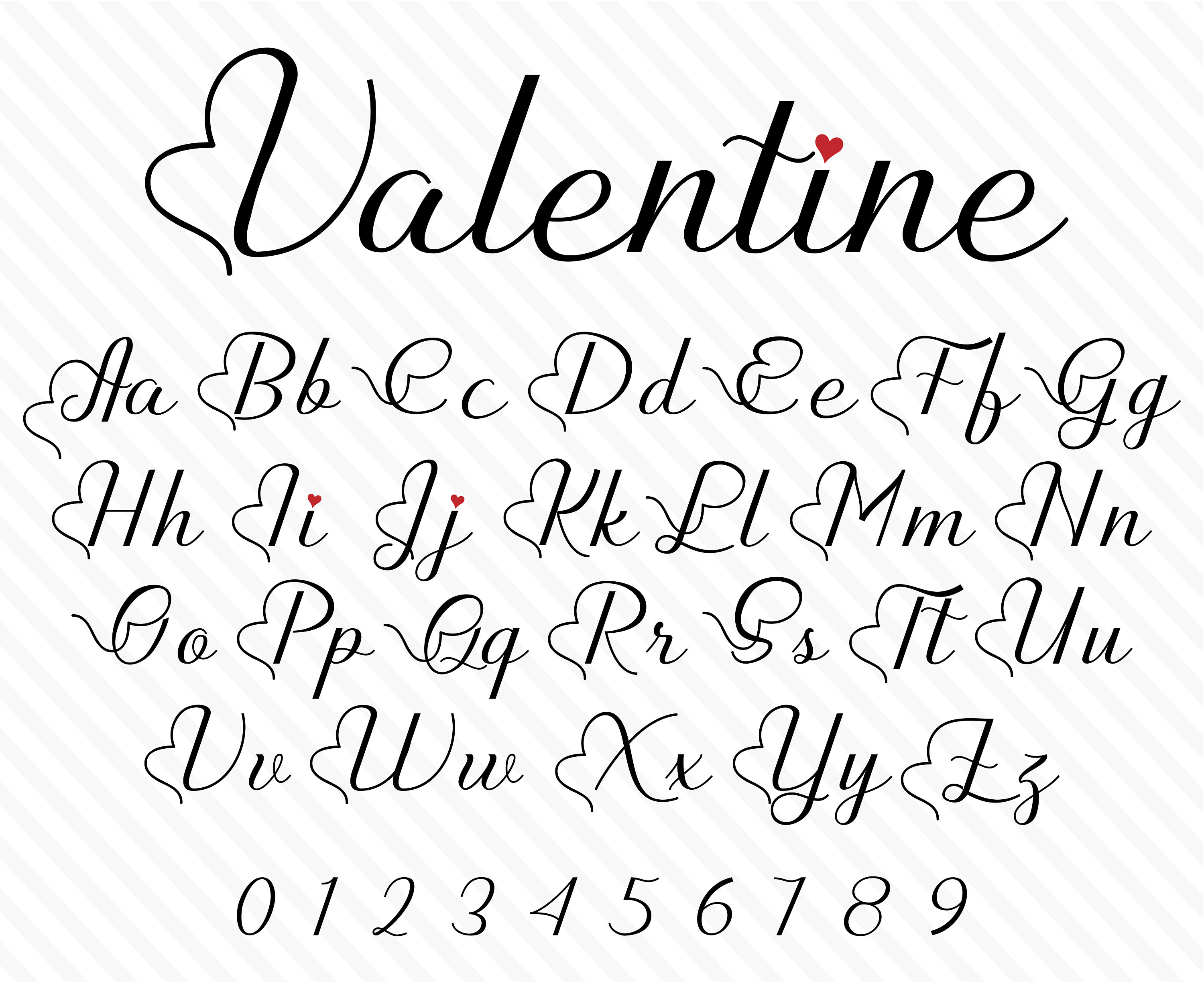 Valentine's Day Font Valentine Font Heart Font Love Font Svg Romantic ...