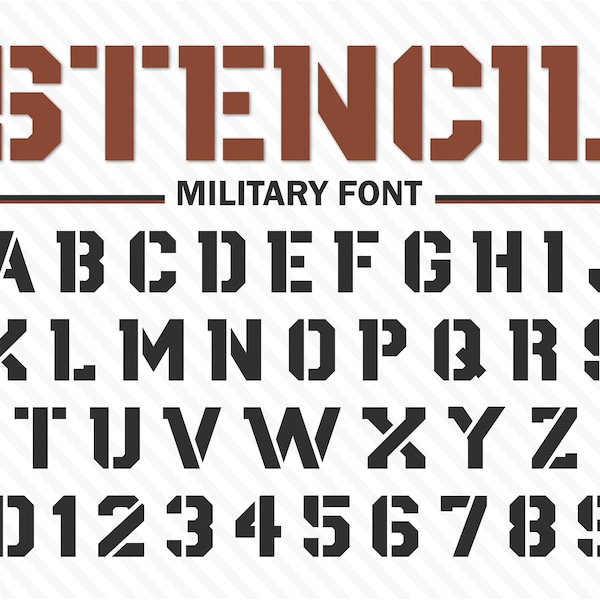 Military Stencil Font Dst - Etsy