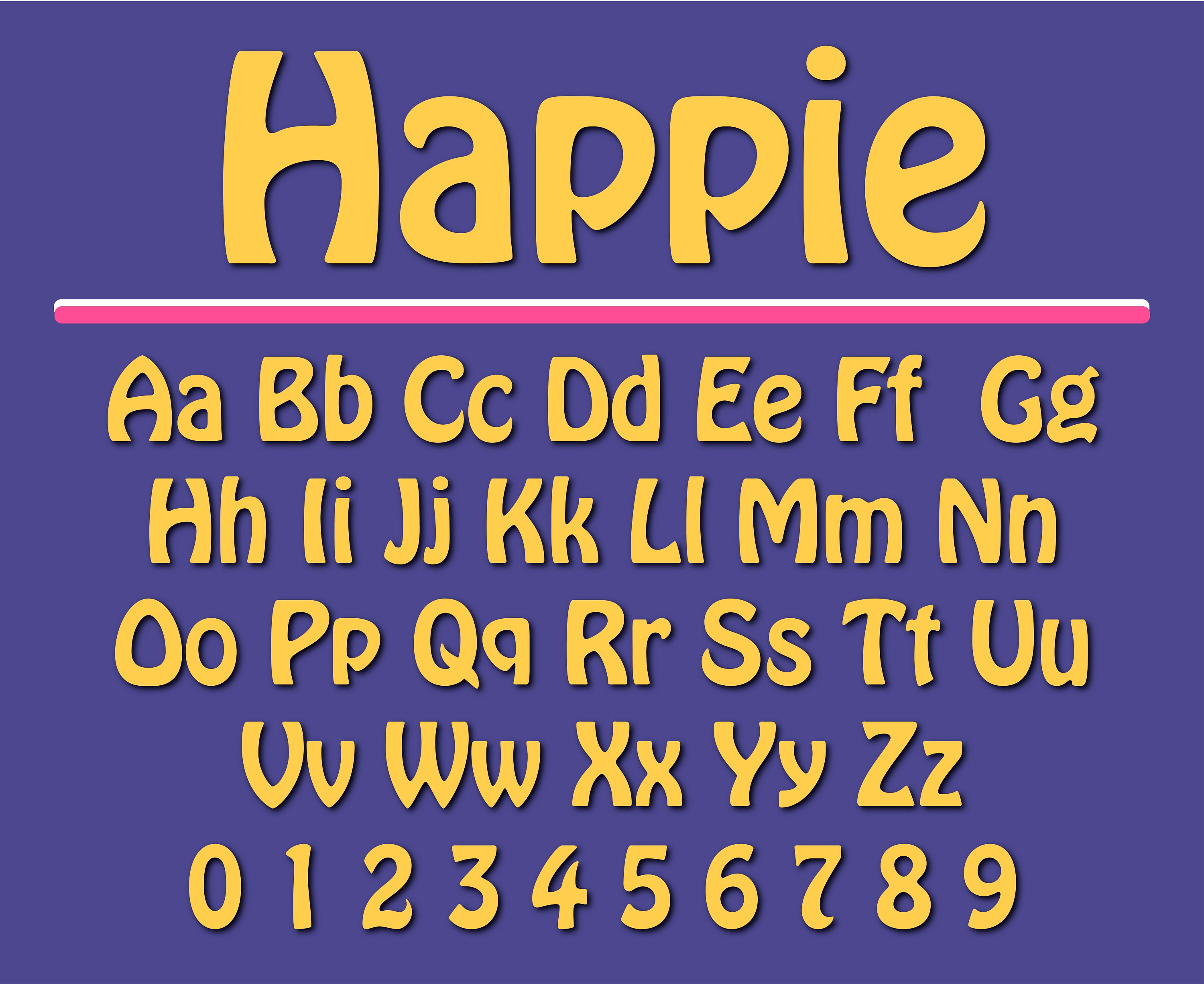 Happie Font Hobo Font Svg Hobo Font Ttf Bubbly Font Farmhouse Fonts