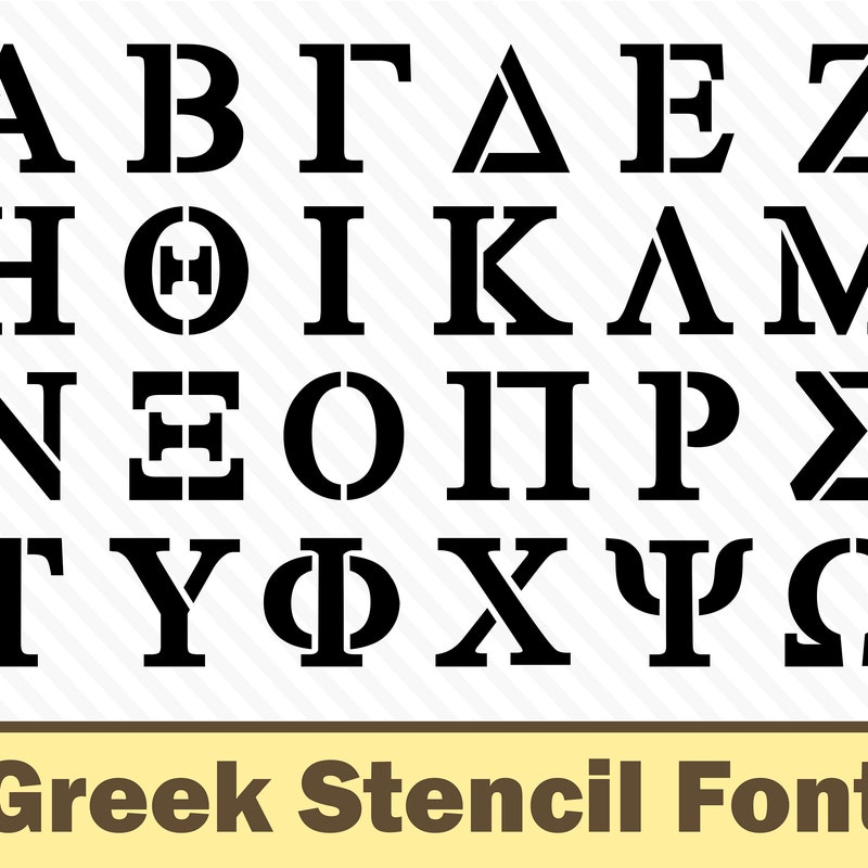 Greek Stencil Font - Etsy