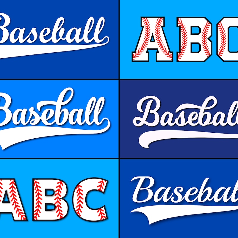Baseball Font With Tail - Etsy