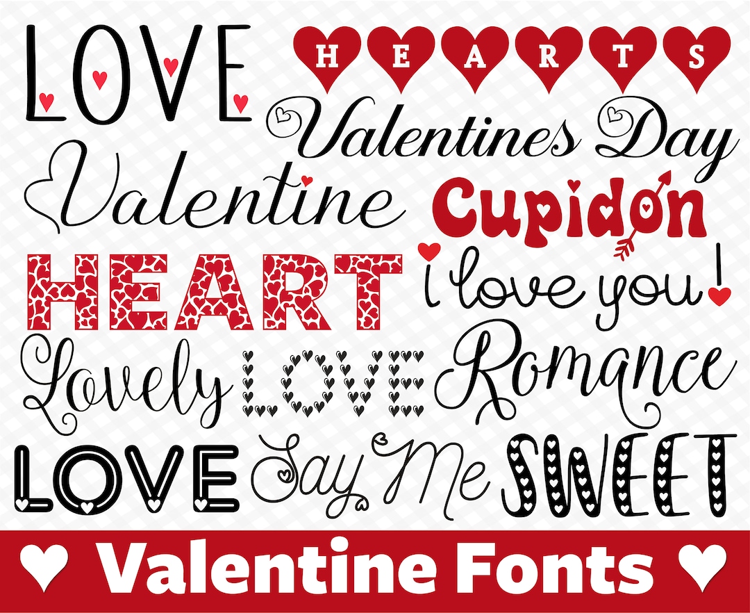 Valentines Day Fonts Bundle Valentine Font Love Font Heart Font ...