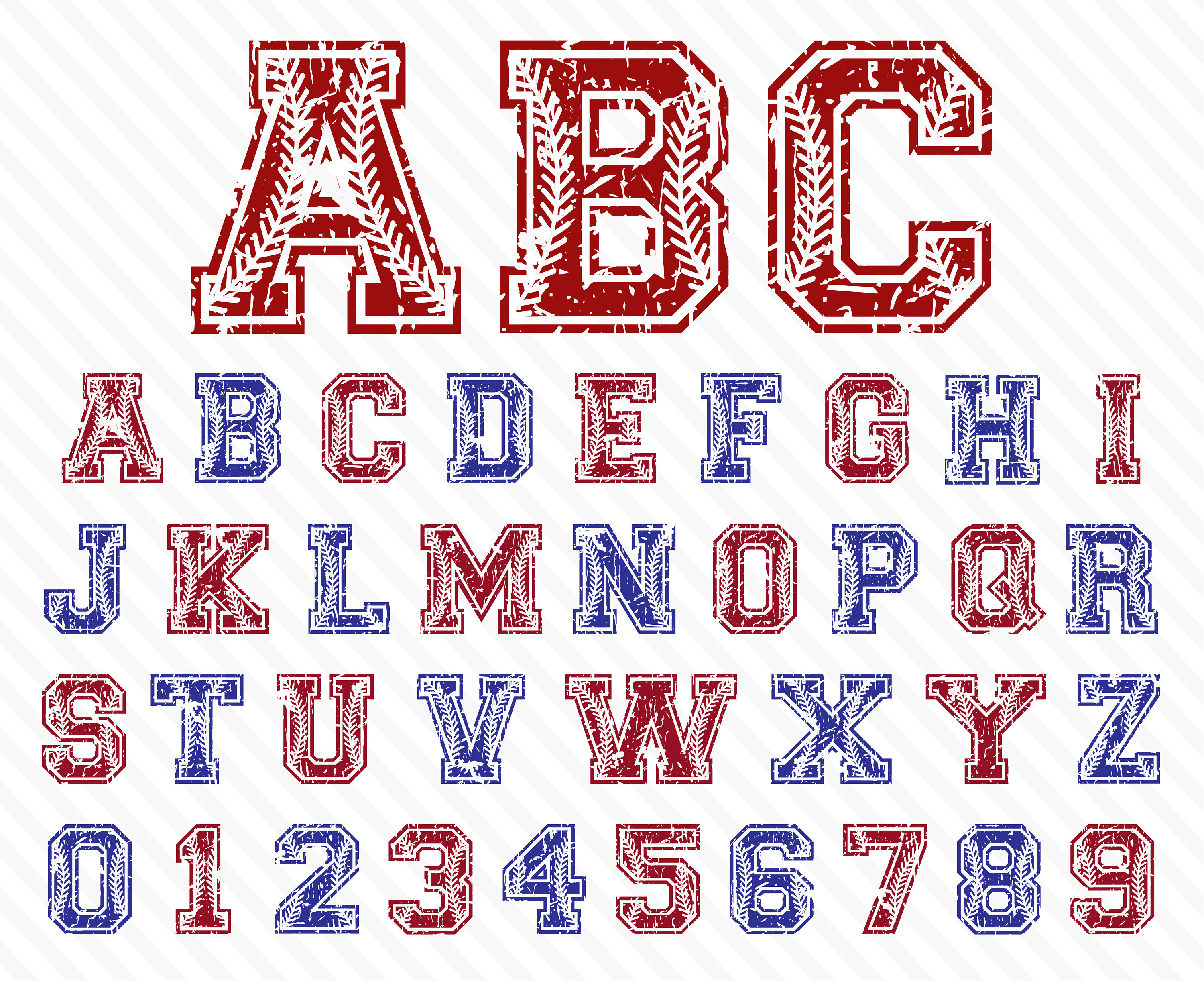 Baseball Font Svg Distressed Font Baseball Font With Stitch Baseball ...