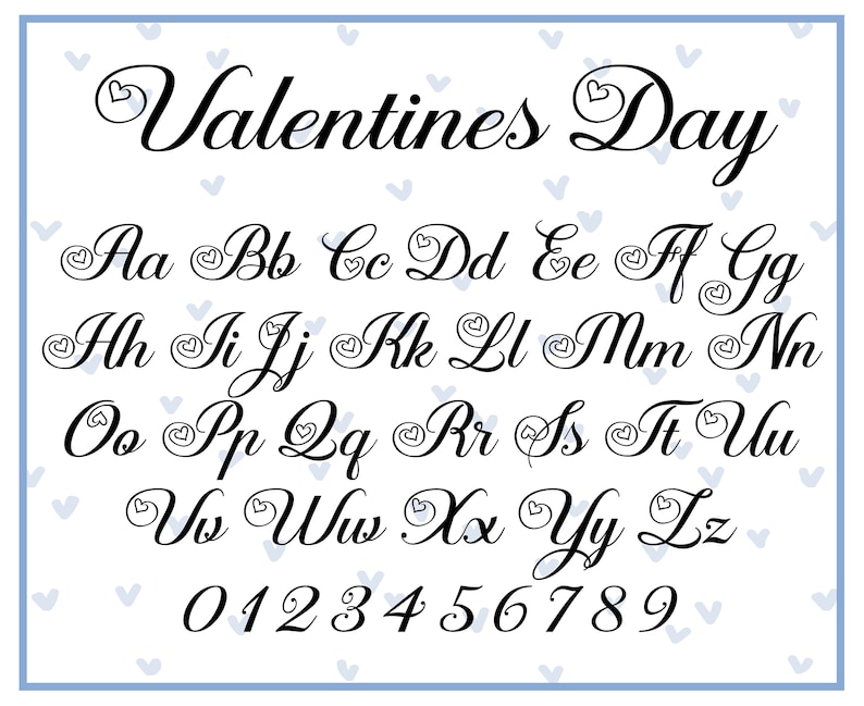 Valentine's Day Font Valentine Font Heart Font Love Font Svg Font With ...
