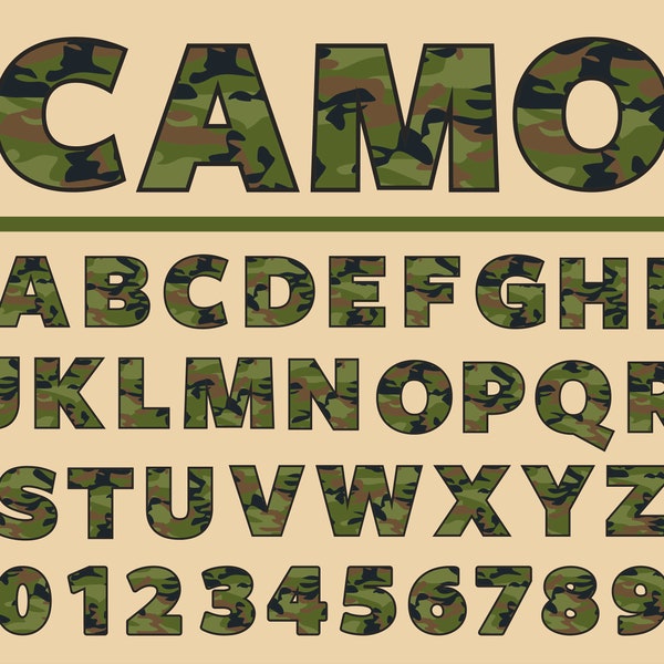 Camo Letters - Etsy