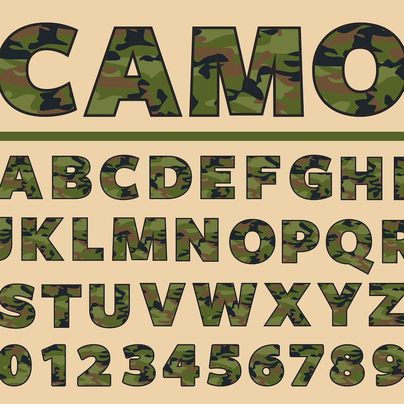 Camo Letters - Etsy
