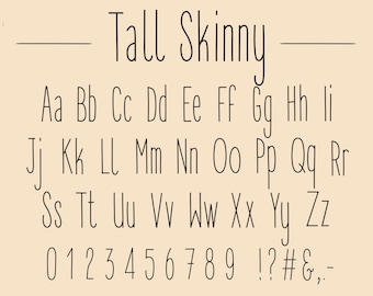 Tall Thin Font Skinny Font Thin Font Tall Skinny Font Tall Letters Font ...
