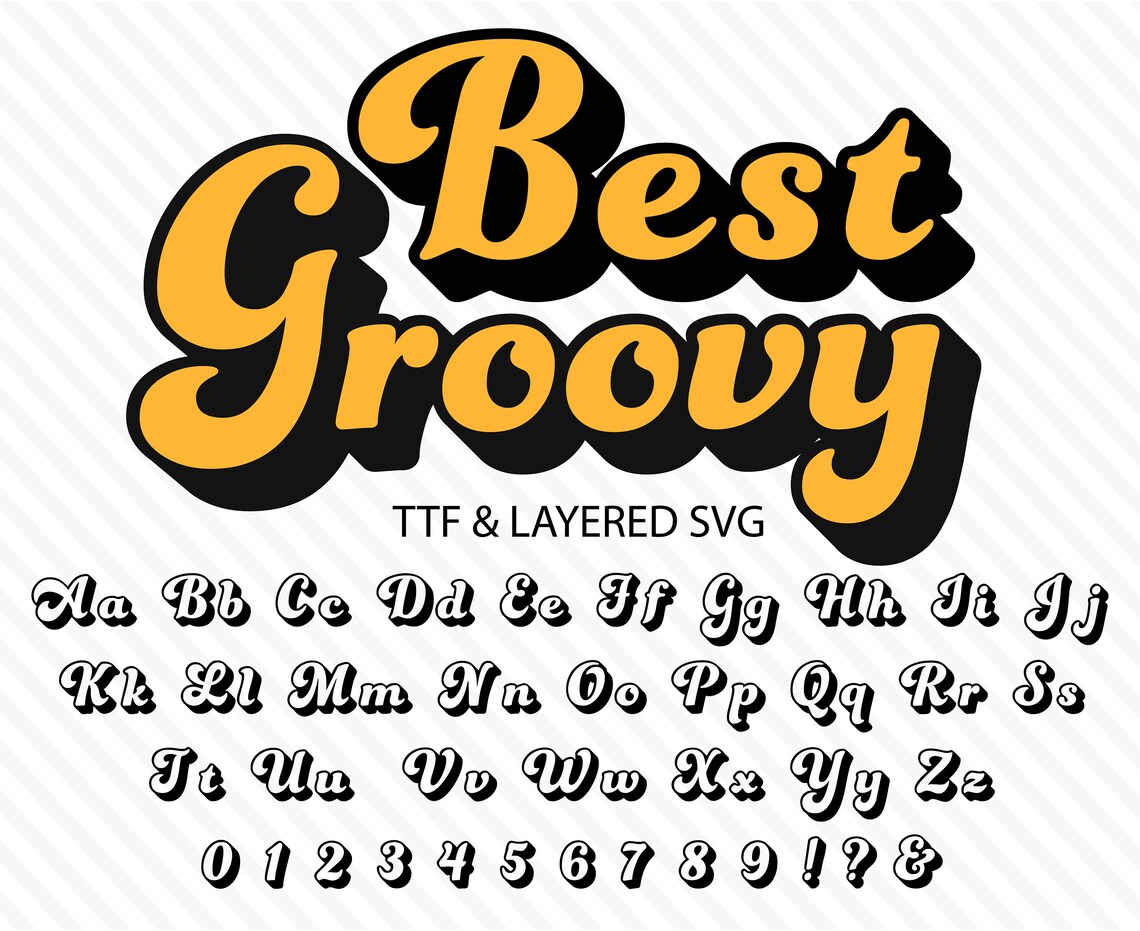 Groovy Font Retro Groovy Font Groovy Script Font Shadow Font Happie ...
