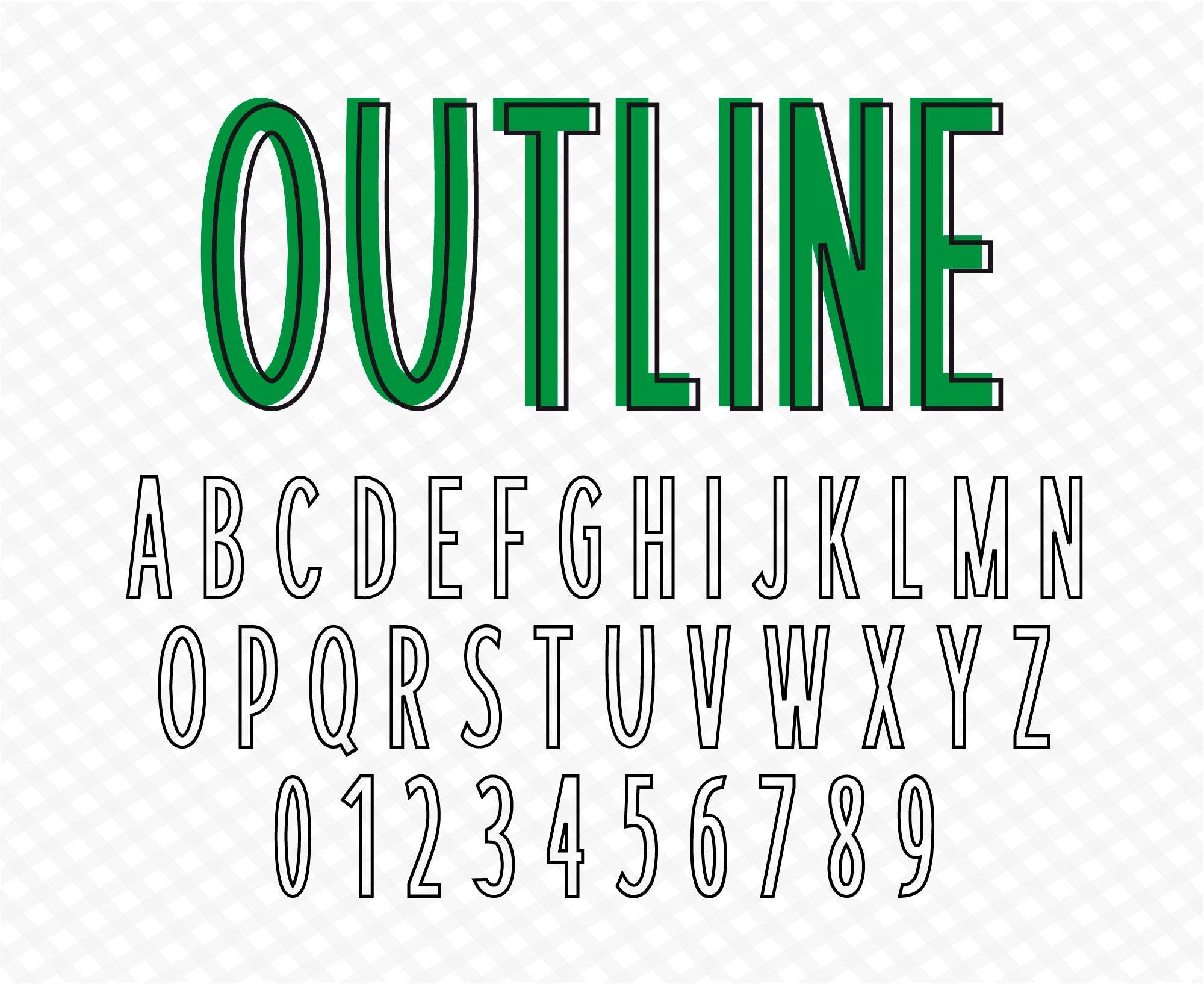 Outline Font Outline Letters Hollow Font Bold Outline Font Block ...