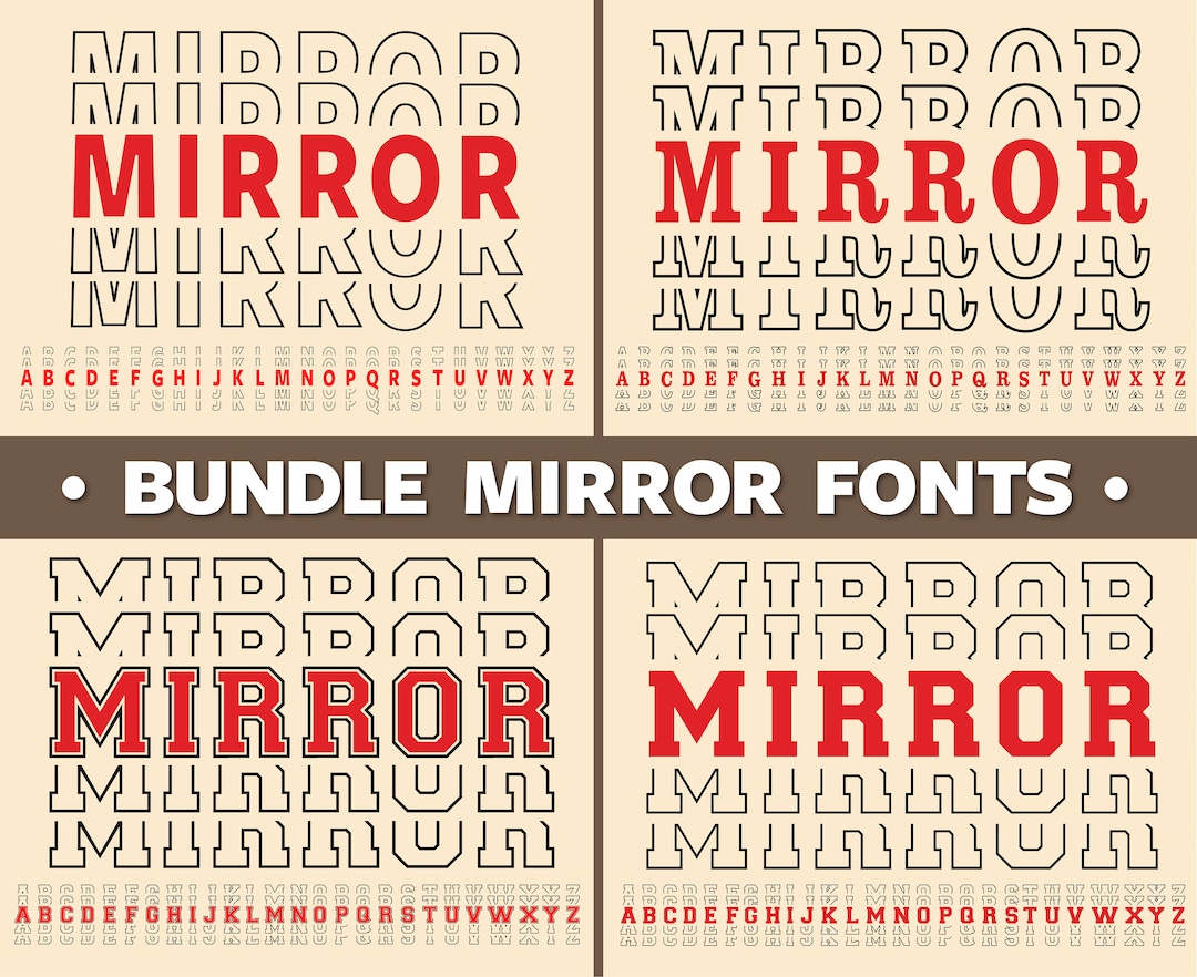 Mirror Font Echo Font Mirror Letters Font Mirror Alphabet Font Varsity ...