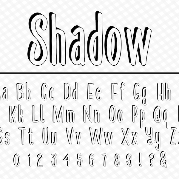 Shadow Writing Font - Etsy