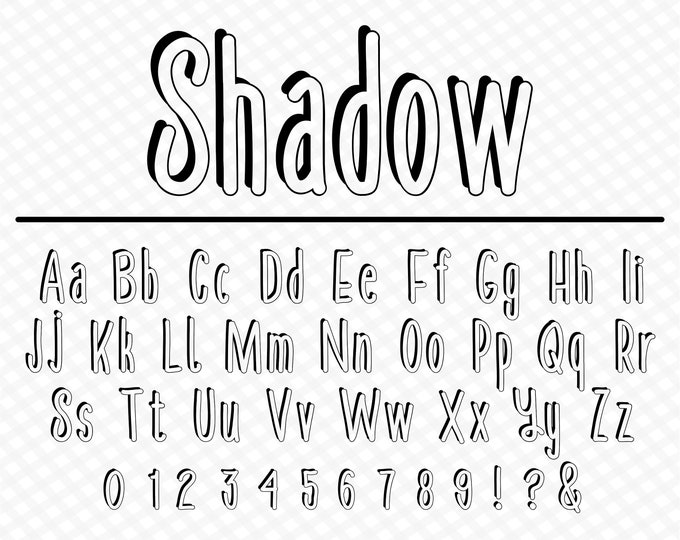 Shadow Font Shadow Script Font Shadow Font Style Shadow Letters Font ...