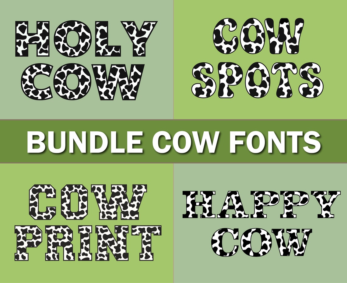 Сow Font Farm Font Cow Print Font Cattle Font Happy Cow Font Cow ...