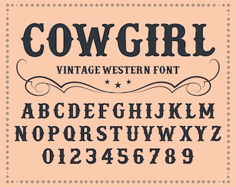 Cowgirl Font Western Font Wild West Font Cowboy Font Old West - Etsy