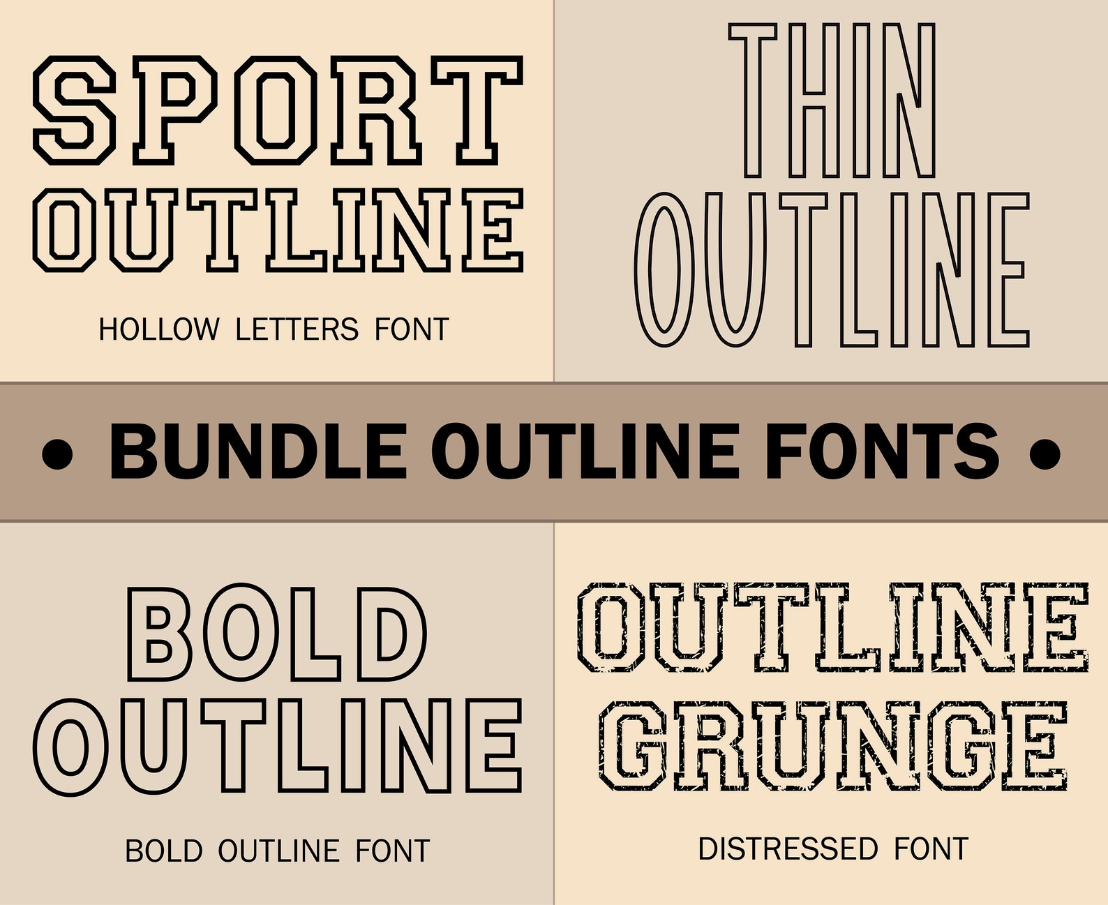 Outline Font Outline Letters Hollow Font Bold Outline Font Block ...