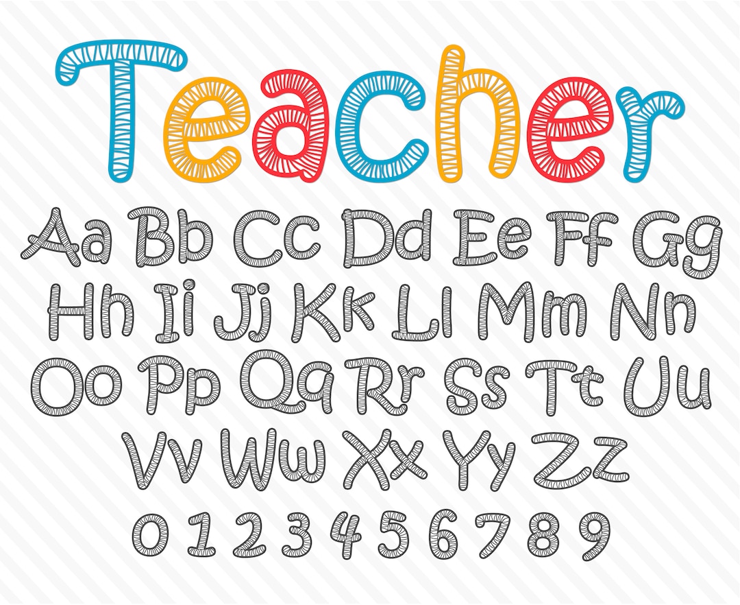 Teacher Font Kindergarten Font Preschool Font Teacher Handwriting Font ...