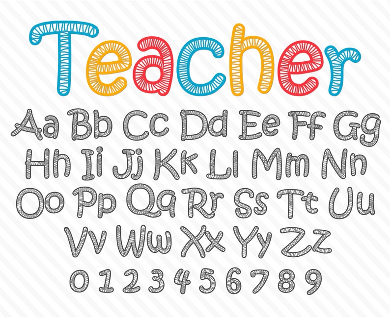 Teacher Font Kindergarten Font Preschool Font Teacher Handwriting Font ...