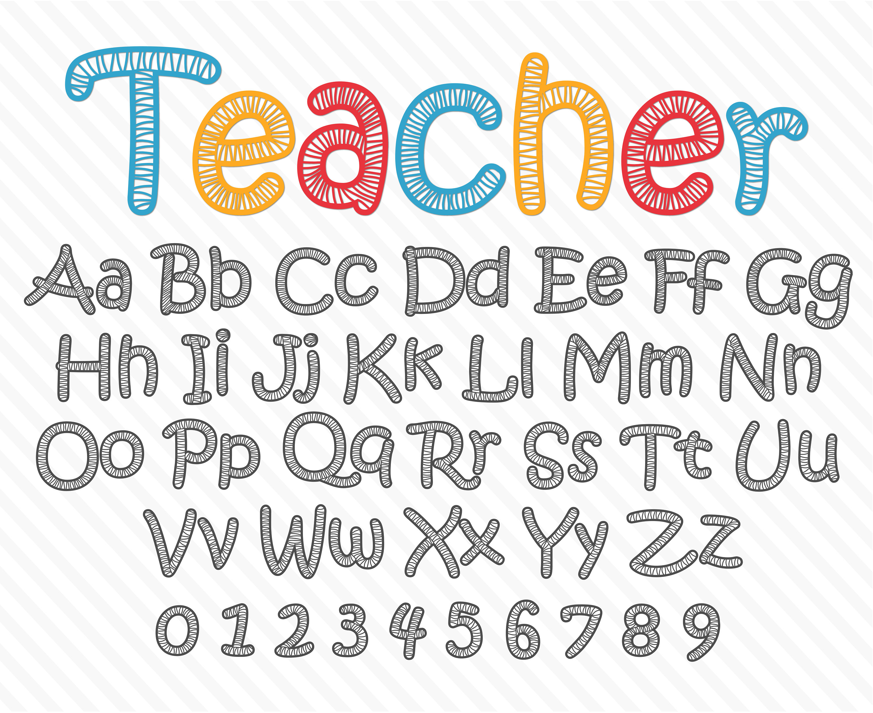 Teacher Font Kindergarten Font Preschool Font Teacher - Etsy